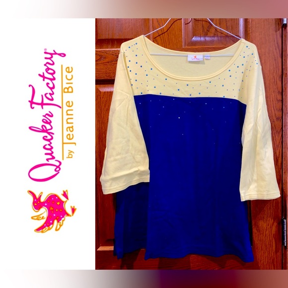 Quacker Factory | Tops | Euc Quacker Factory X Blue And Yellow ...